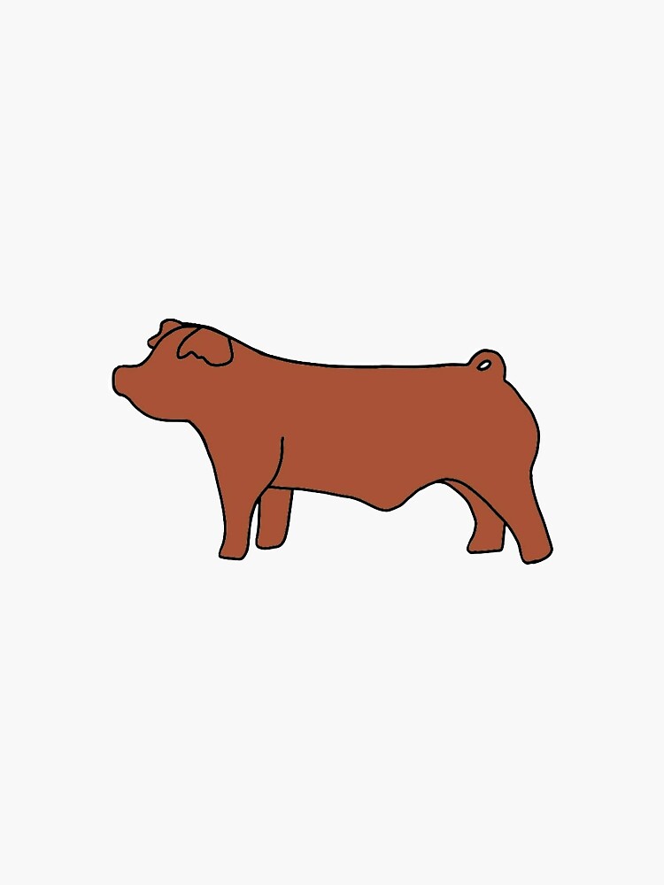 "Duroc Show Hog" Sticker for Sale by thepigshowmen | Redbubble