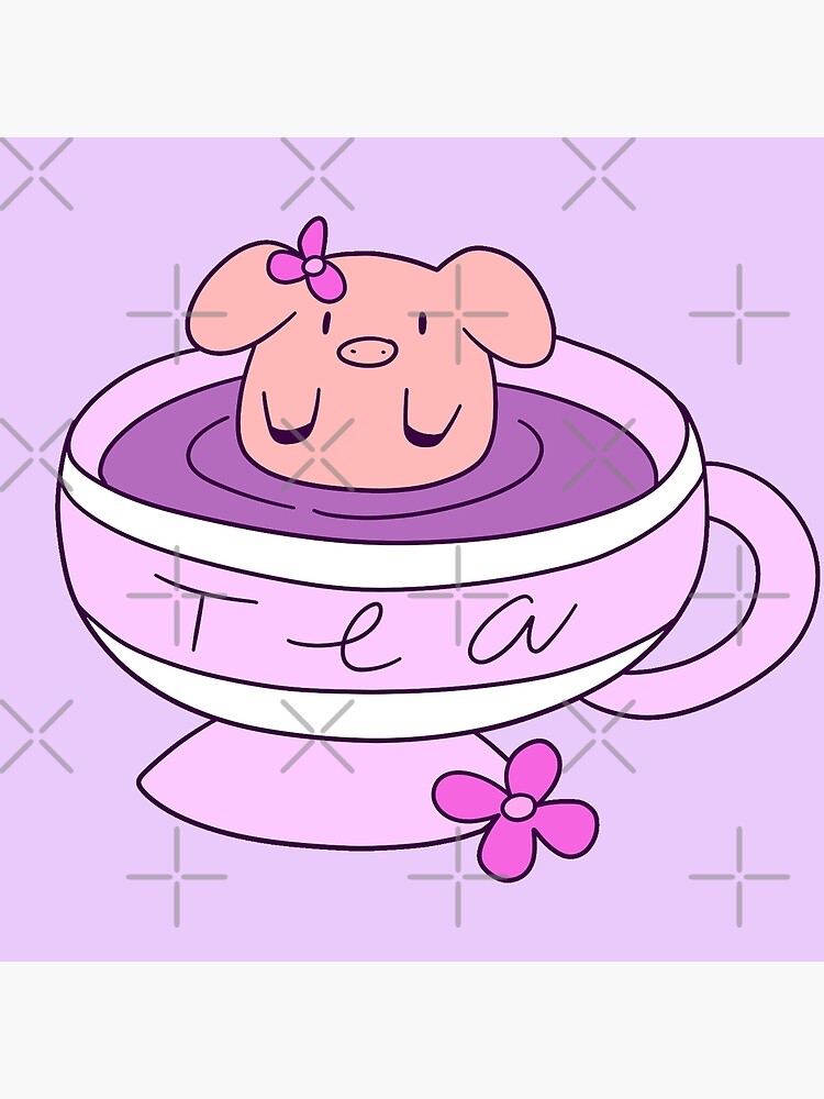 "Piggy Tea" Poster by SaradaBoru | Redbubble