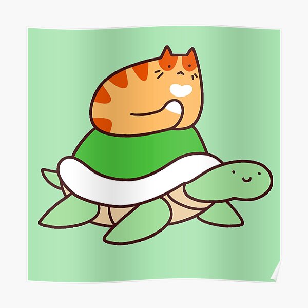 "Tiny Tabby and Turtle" Poster by SaradaBoru | Redbubble
