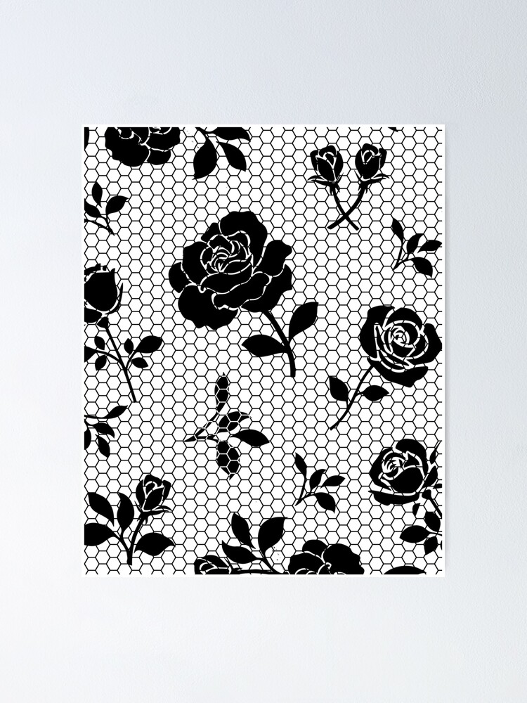 "Black floral lace pattern" Poster for Sale by Seoul26 | Redbubble