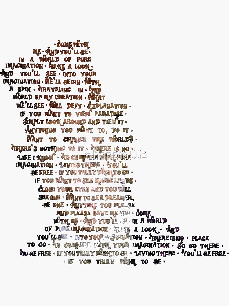 "Pure Imagination - Sticker" Sticker for Sale by Shappie112 | Redbubble