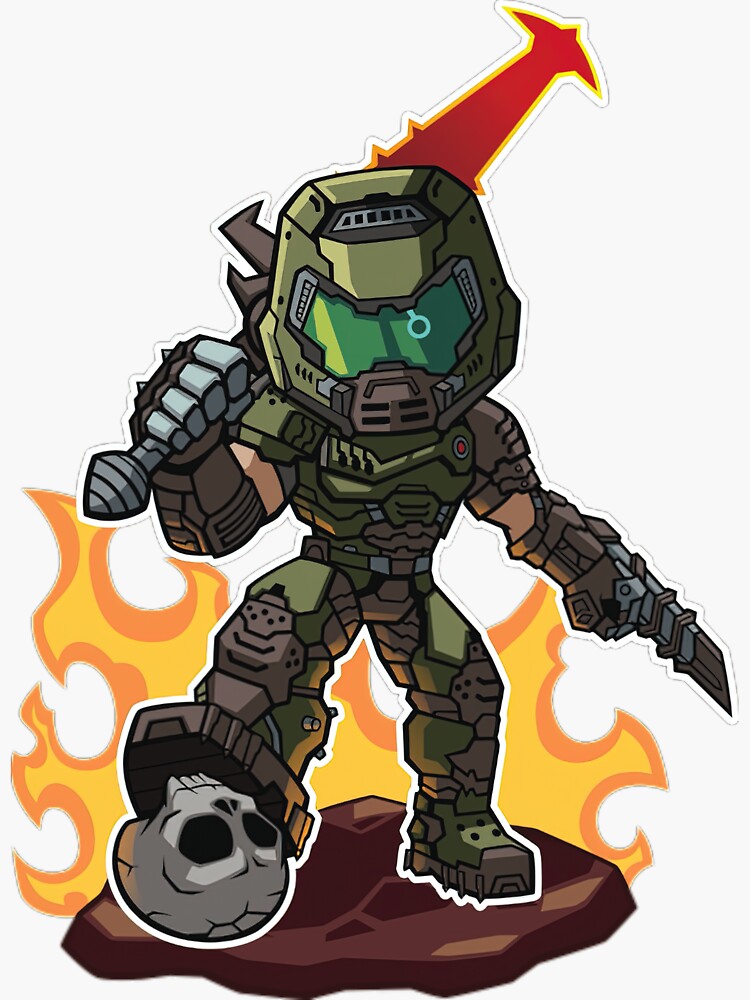 "Doom Eternal Chibi Fanart " Sticker for Sale by returnexplain | Redbubble