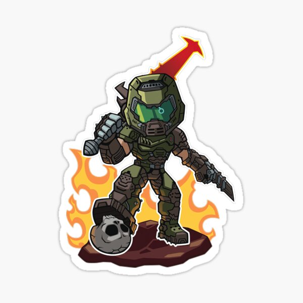 "Doom Eternal Chibi Fanart " Sticker for Sale by returnexplain | Redbubble