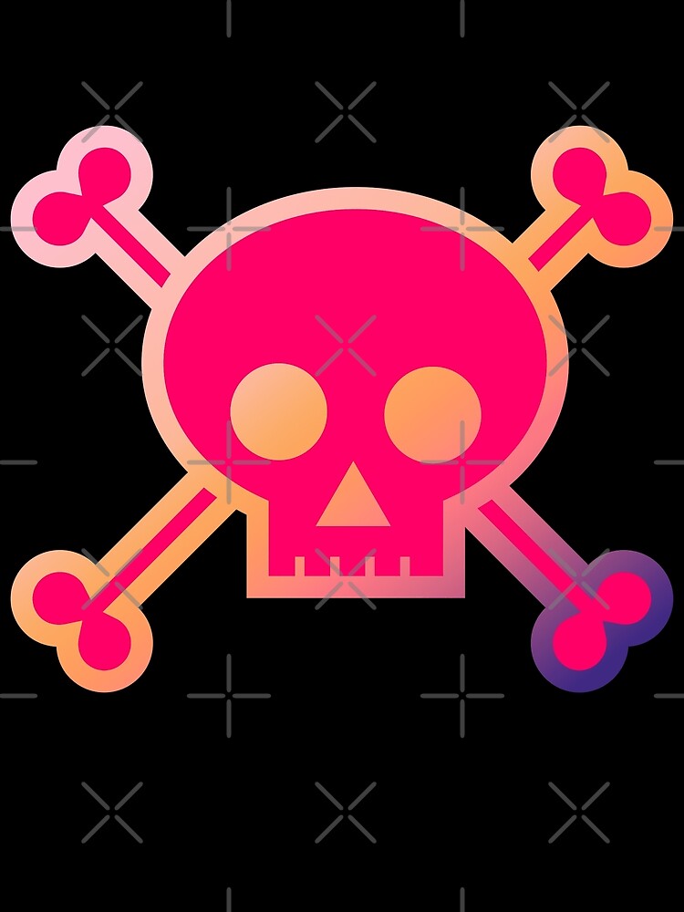 "Skull and Crossbones Pirate Flag Hot Pink Gradient Pastel Goth" Canvas ...