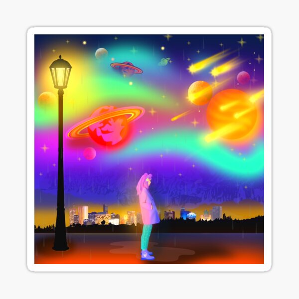 "Galaxy girl" Sticker for Sale by Erie-Cole | Redbubble