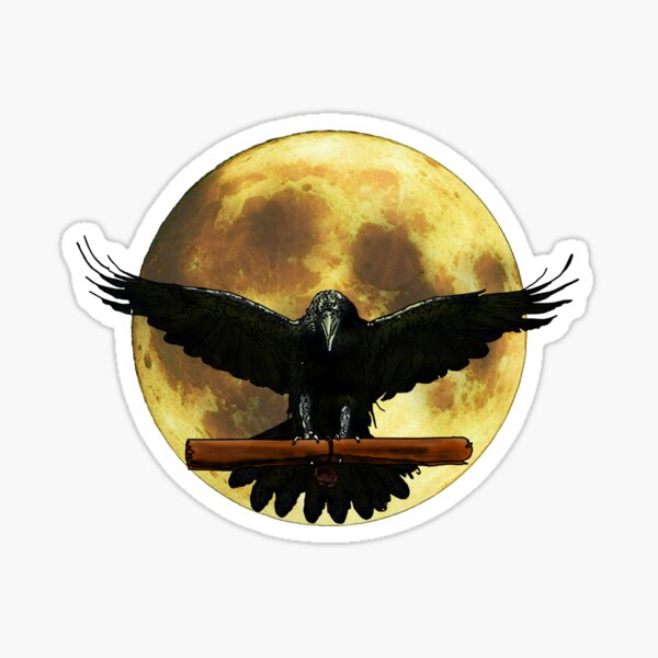 "Moonlight Raven Messenger" Sticker for Sale by FictiveArt | Redbubble