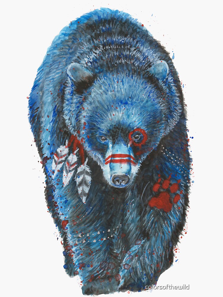 "Native Bear" Sticker for Sale by colorsofthewild | Redbubble