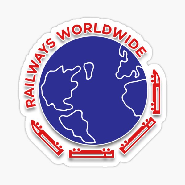 "Railways Worldwide blue red" Sticker for Sale by supermariotf | Redbubble