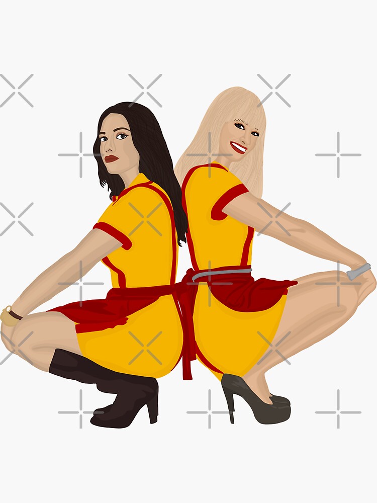 "2 Broke Girls Max and Caroline" Sticker for Sale by jessicaalee ...