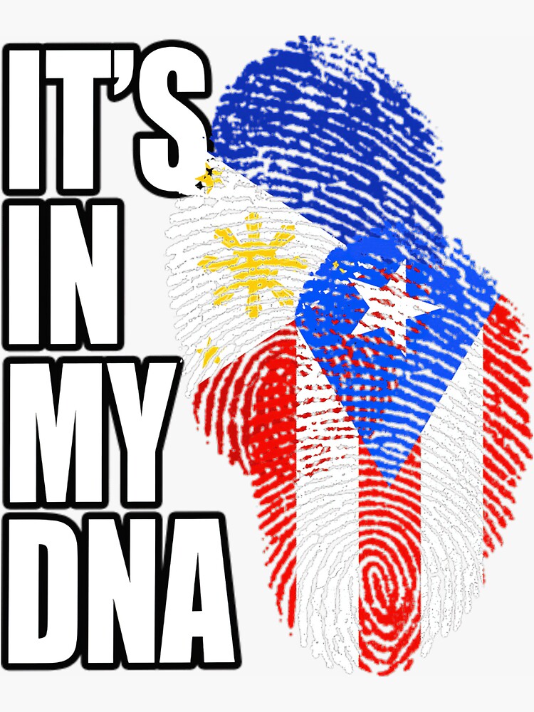 "Filipino And Puerto Rican DNA Mix Flag Heritage Gift " Sticker for ...