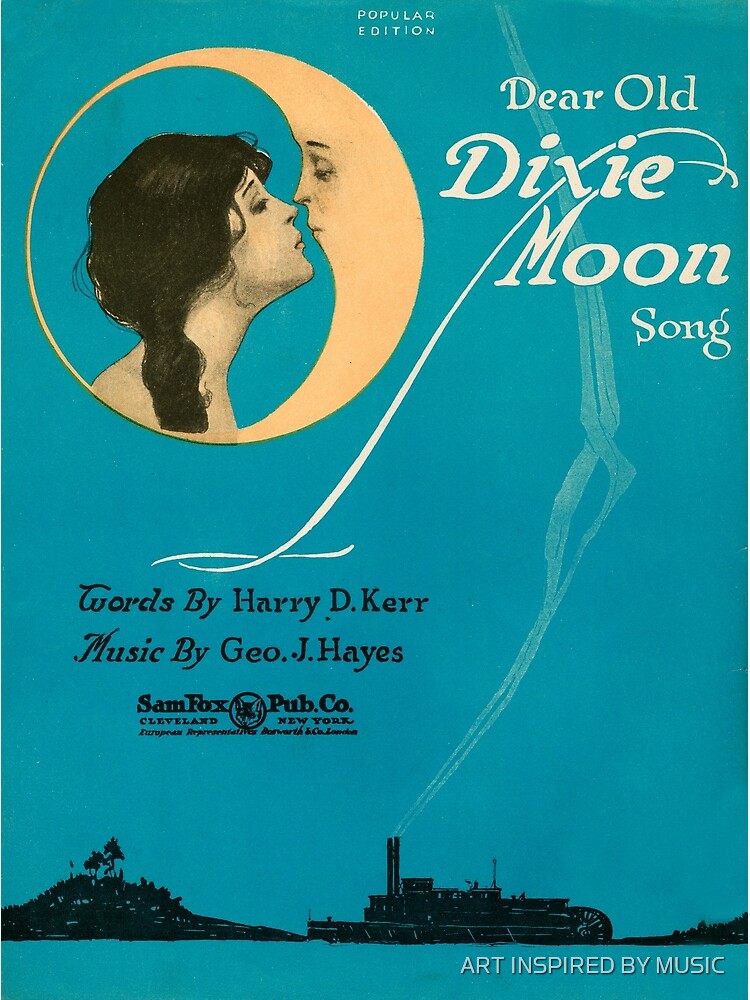 "DEAR OLD DIXIE MOON (vintage illustration)" Art Print by lastmart1 ...