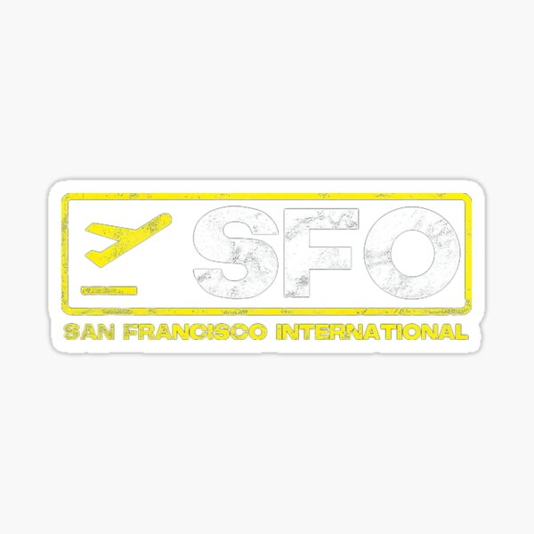 "SFO San Francisco Airport Code Vintage Taxiway Sign " Sticker for Sale ...