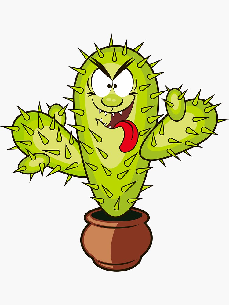 " Cactus.angry cactus" Sticker for Sale by kamorim | Redbubble