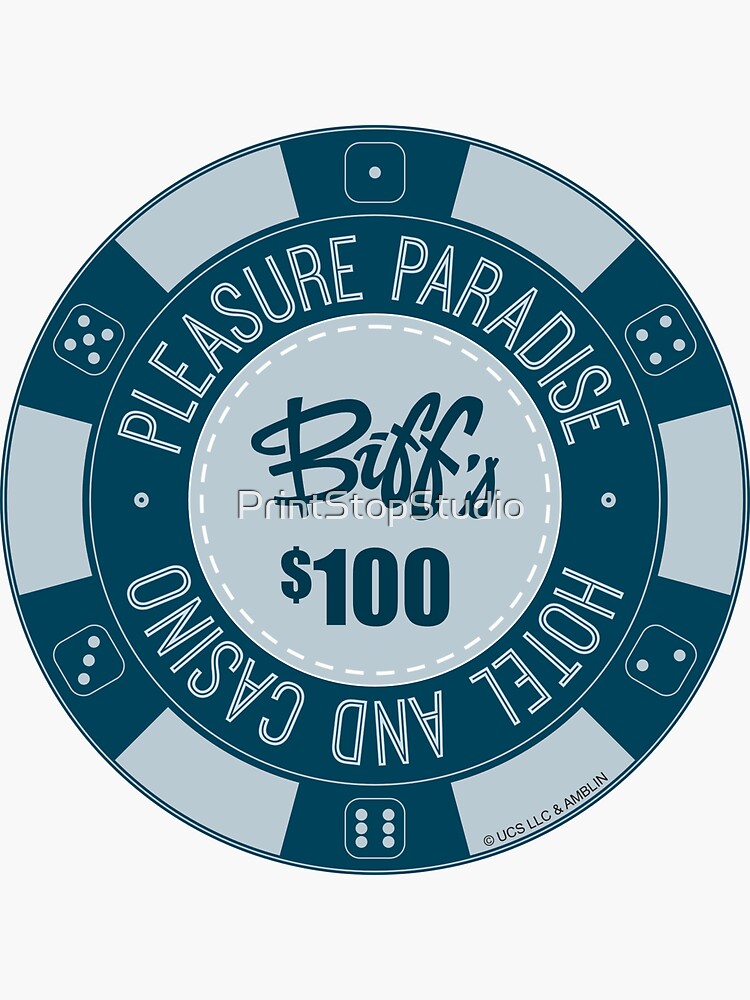 Pegatina «La ficha de póquer Pleasure Paradise de Biff Tannen. Regreso ...