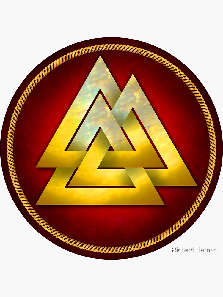 "Norse Valknut - Red" Sticker for Sale by NaumaddicArts | Redbubble
