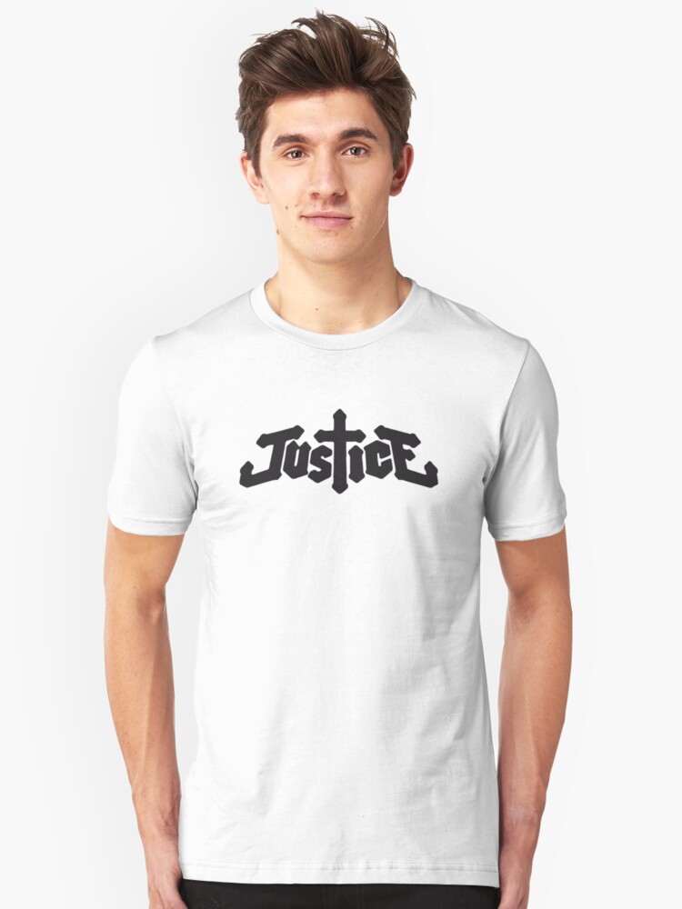 "JUSTICE OFFICIAL LOGO BLACK" T-shirt by ArthurThebo | Redbubble