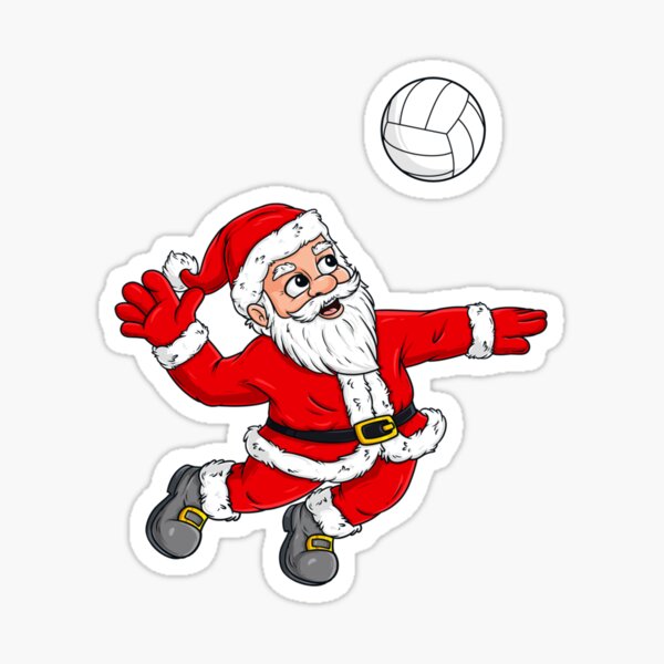 "Christmas Santa Claus Volleyball " Sticker for Sale by ChadLedbetter ...