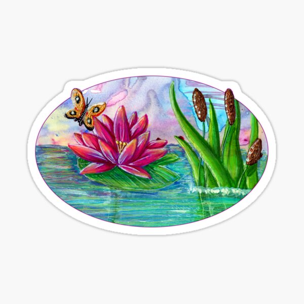 "Waterlily [Patch Design]" Sticker for Sale by ParasolMushroom | Redbubble