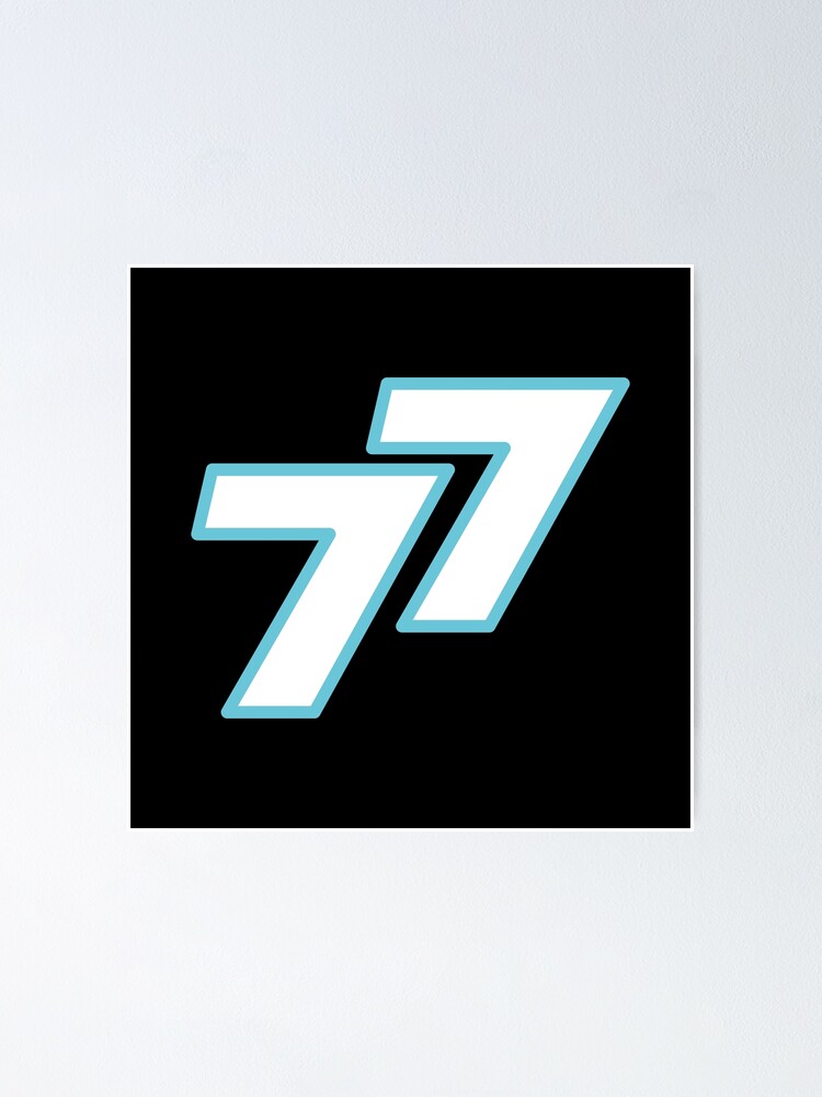 "77 Driver Number (Blue Outline/White)" Poster by FilipeFerreira ...