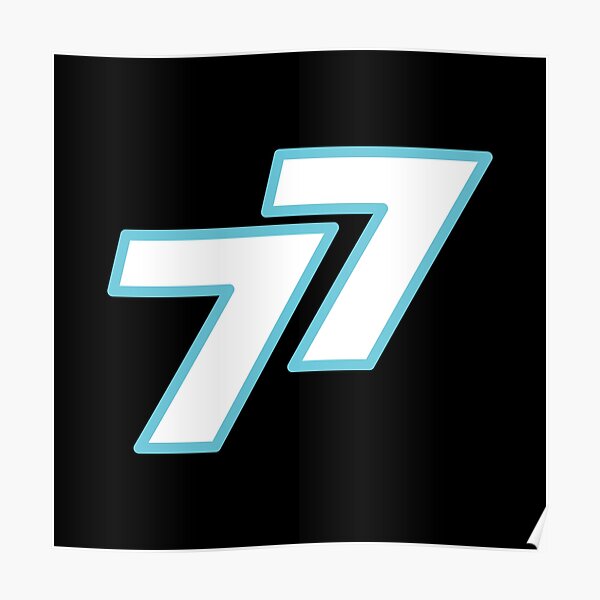 "77 Driver Number (Blue Outline/White)" Poster by FilipeFerreira ...