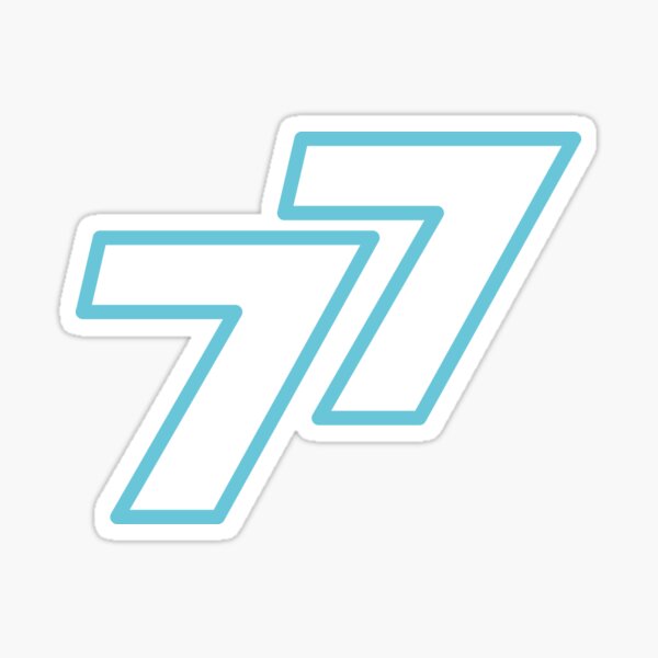 "77 Driver Number (Blue Outline/White BG)" Sticker for Sale by ...