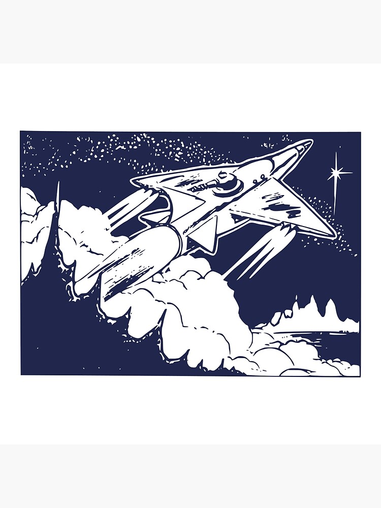 "Retro Navy Spaceship Blast Off" Poster for Sale by rl2020 | Redbubble