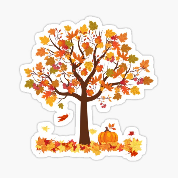 "Autumn tree" Sticker by Lellieland | Redbubble