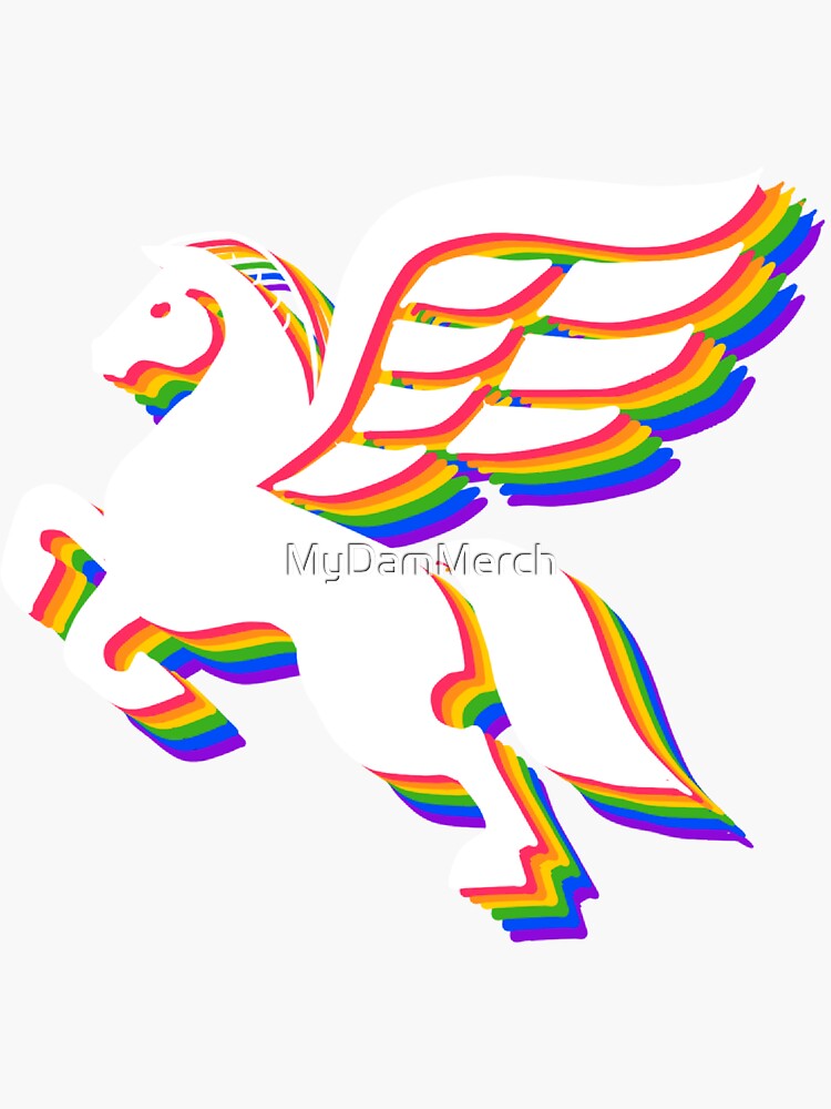 "CHB Pride Pegasus " Sticker for Sale by MyDamMerch | Redbubble