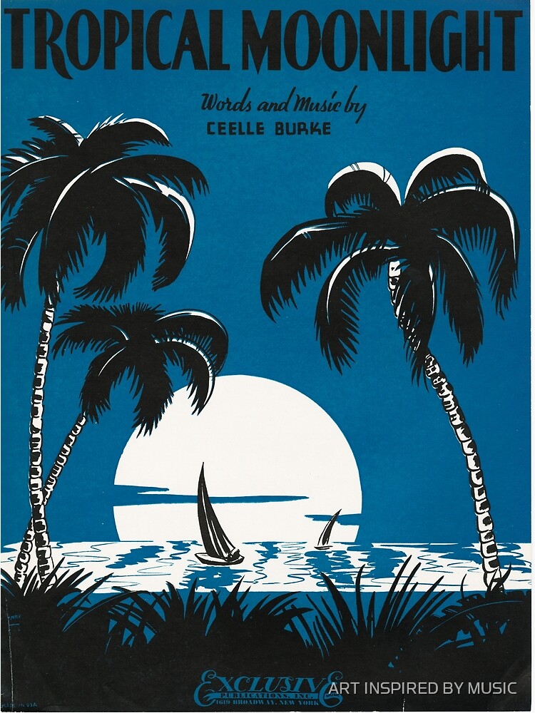 "TROPICAL MOONLIGHT (vintage illustration)" Poster for Sale by ART ...