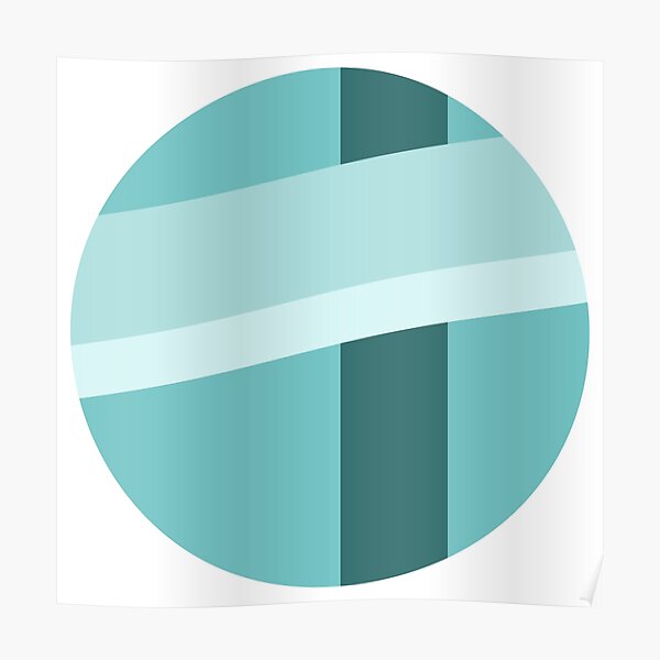 "Abstract Blue and Turquoise Line Art Design in a Circle" Poster for ...