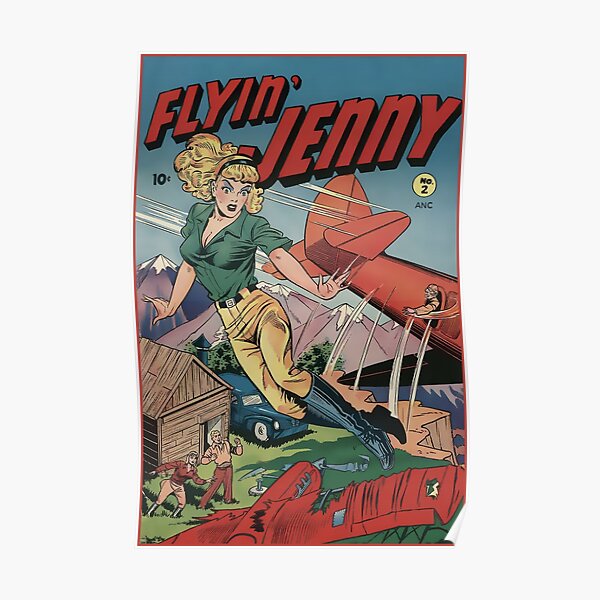 Flying Jenny Vintage Comic Design Poster For Sale By Bestboo Redbubble