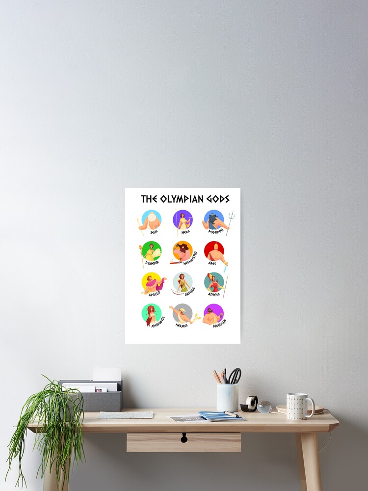 "The 12 Olympian Gods of Greek Mythology" Poster for Sale by ...