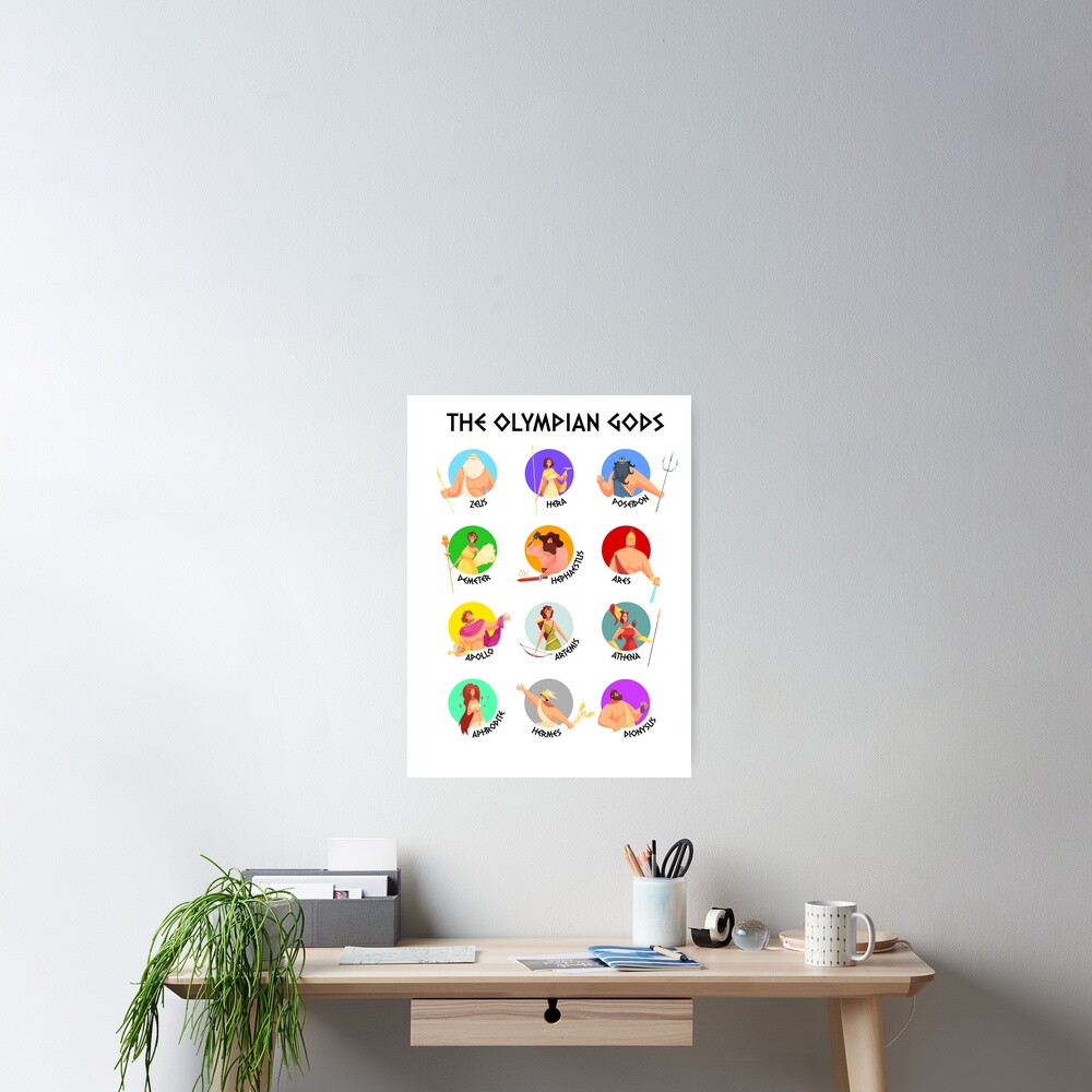 "The 12 Olympian Gods of Greek Mythology" Poster for Sale by ...