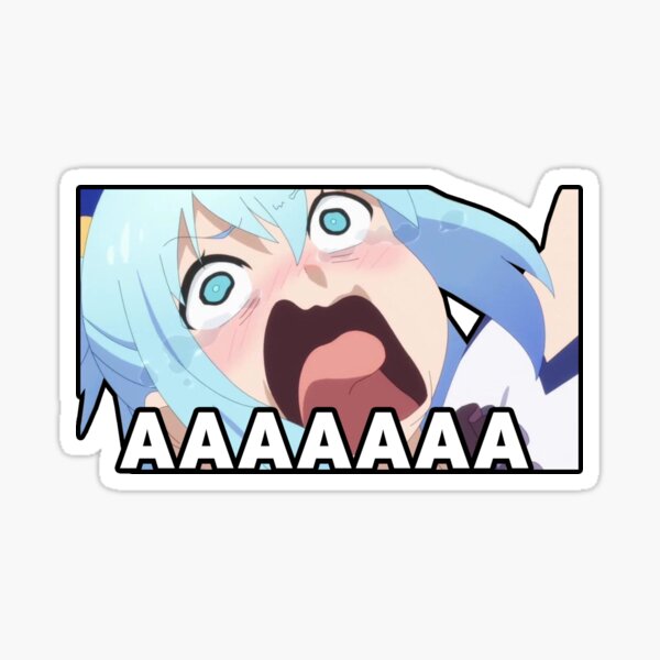 "Aqua Scream (KonoSuba)" Sticker for Sale by kawaiicrossing | Redbubble