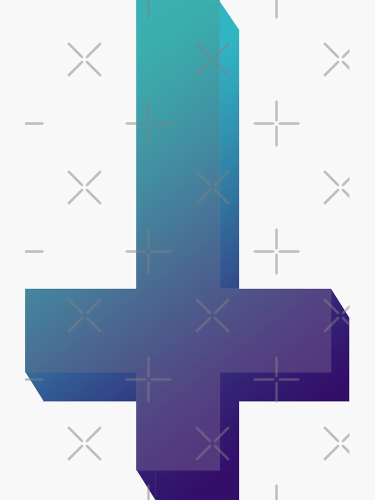 "Colorful Inverted Cross Pastel Goth Upside Down Cross Aqua Purple ...