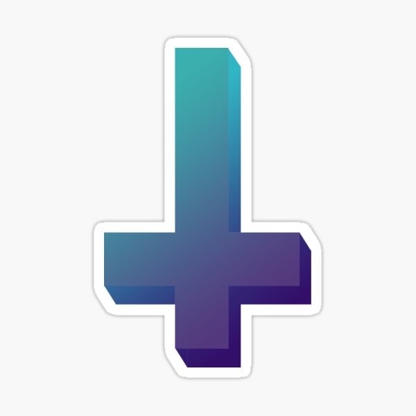 "Colorful Inverted Cross Pastel Goth Upside Down Cross Aqua Purple ...