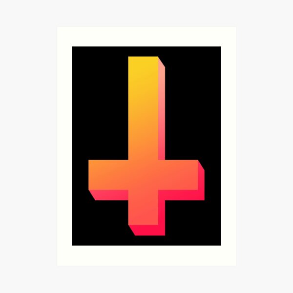 "Colorful Inverted Cross Pastel Goth Upside Down Cross Gradient Firey ...