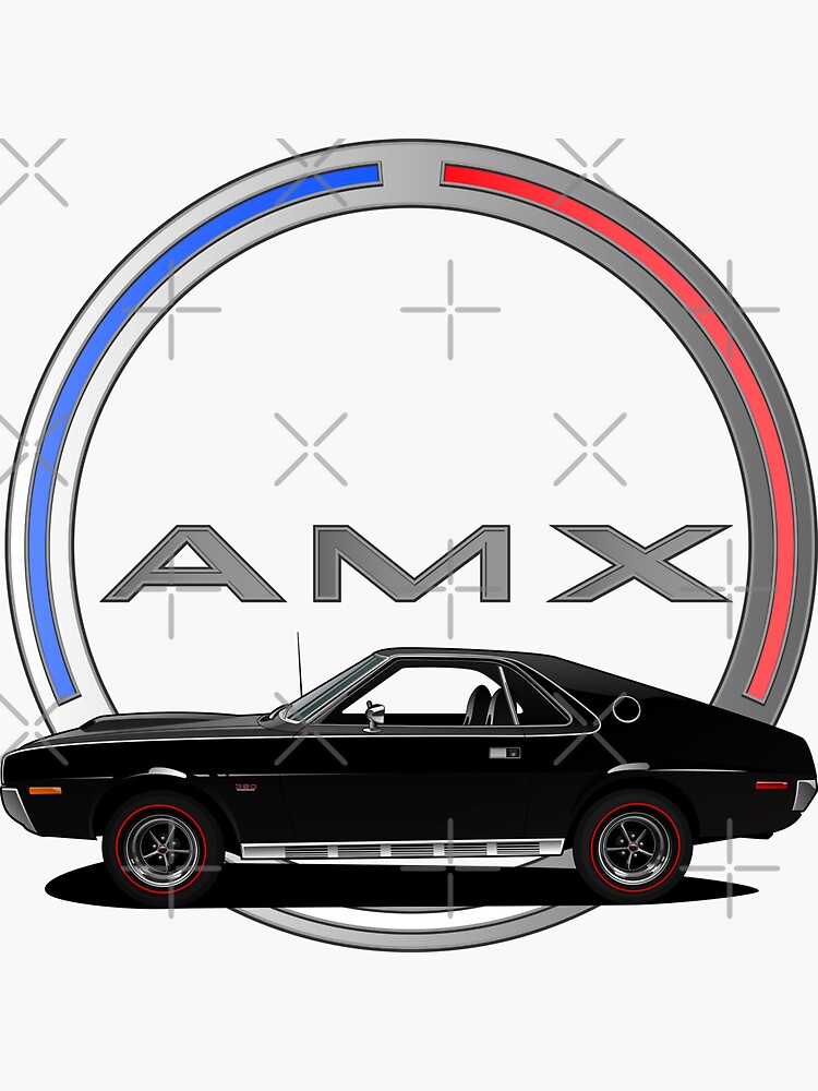 "1969 AMC AMX black" Sticker by MuscleCars | Redbubble