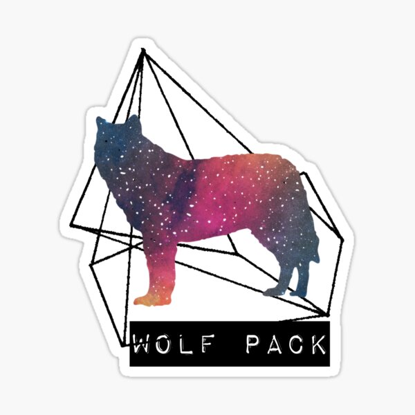"Wolf Pack Geometric Design" Sticker for Sale by mrsalbert | Redbubble