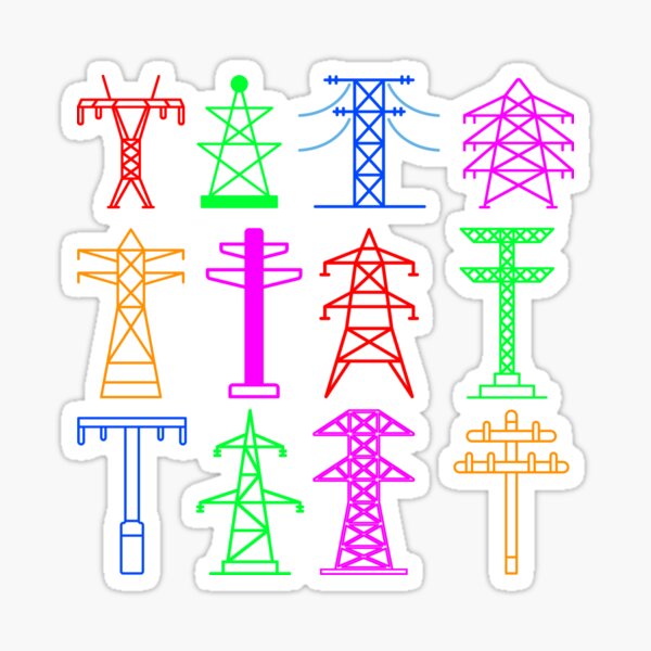 "Electricity transmission towers" Sticker for Sale by EngineersArt ...