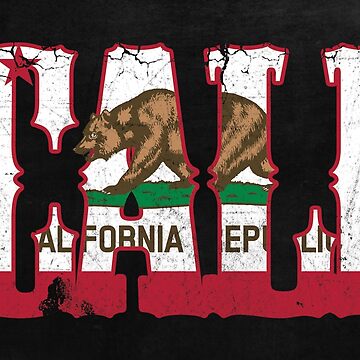 "California Bear CALI Text with California Republic Flag" Sticker for ...