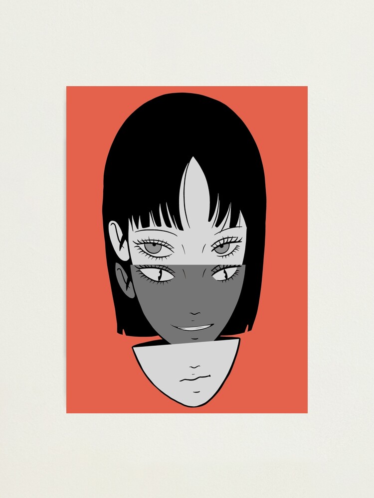 "Evil Anime Girl Split Face" Photographic Print by scorpiolane | Redbubble
