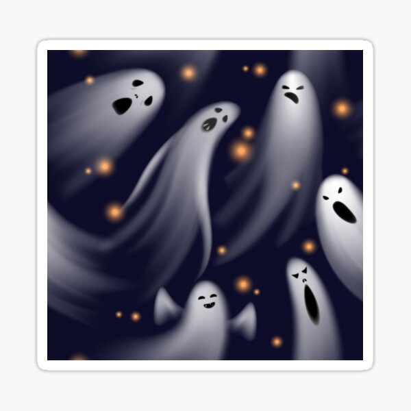 "Spooky Phantom Ghosts Characters" Sticker for Sale by WearWolfDesigns ...