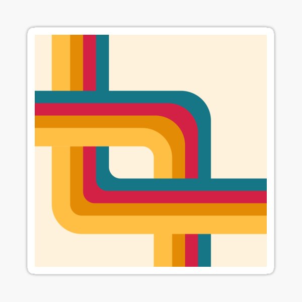 "Retro Stripe 70s Vintage" Sticker for Sale by ind3finite | Redbubble