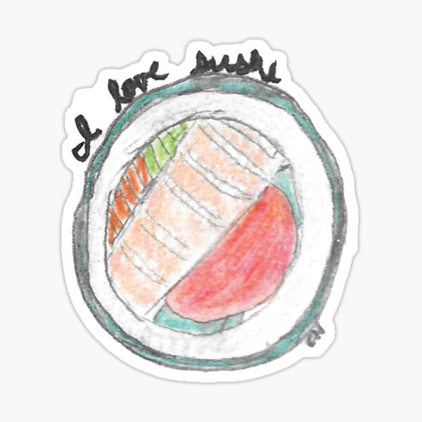 "i love sushi" Sticker for Sale by clairenunez27 | Redbubble