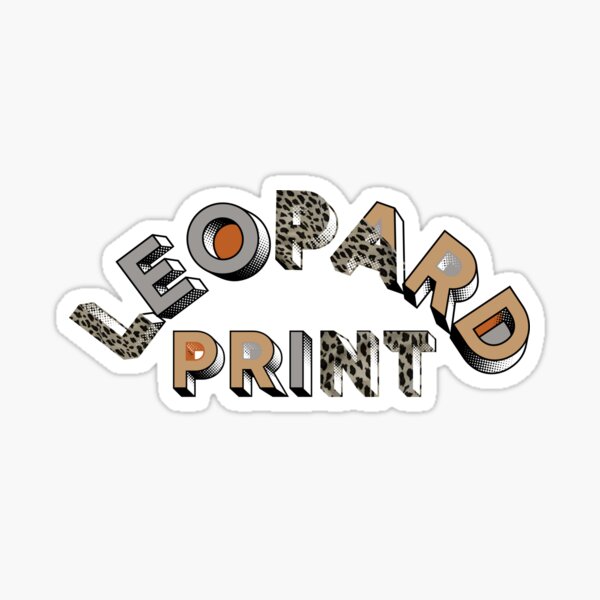 "Patchwork Typography Spotted Design - LeopardPrint Aesthetic" Sticker ...