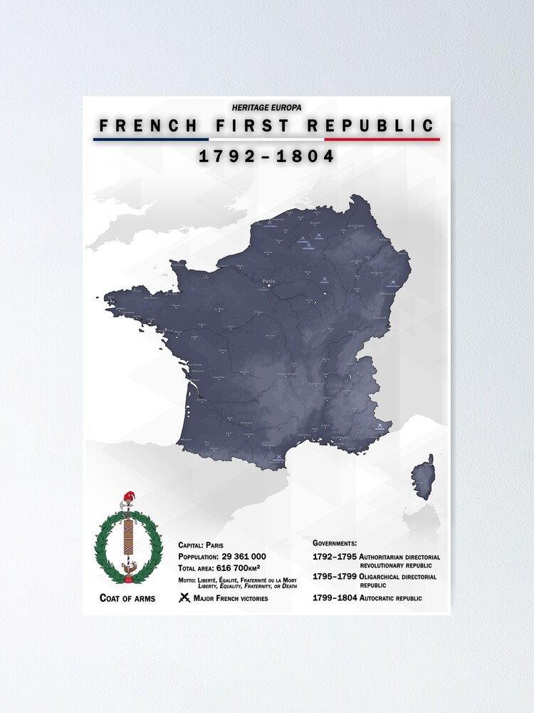 "Map of the First French Republic" Poster for Sale by HeritageEuropa ...