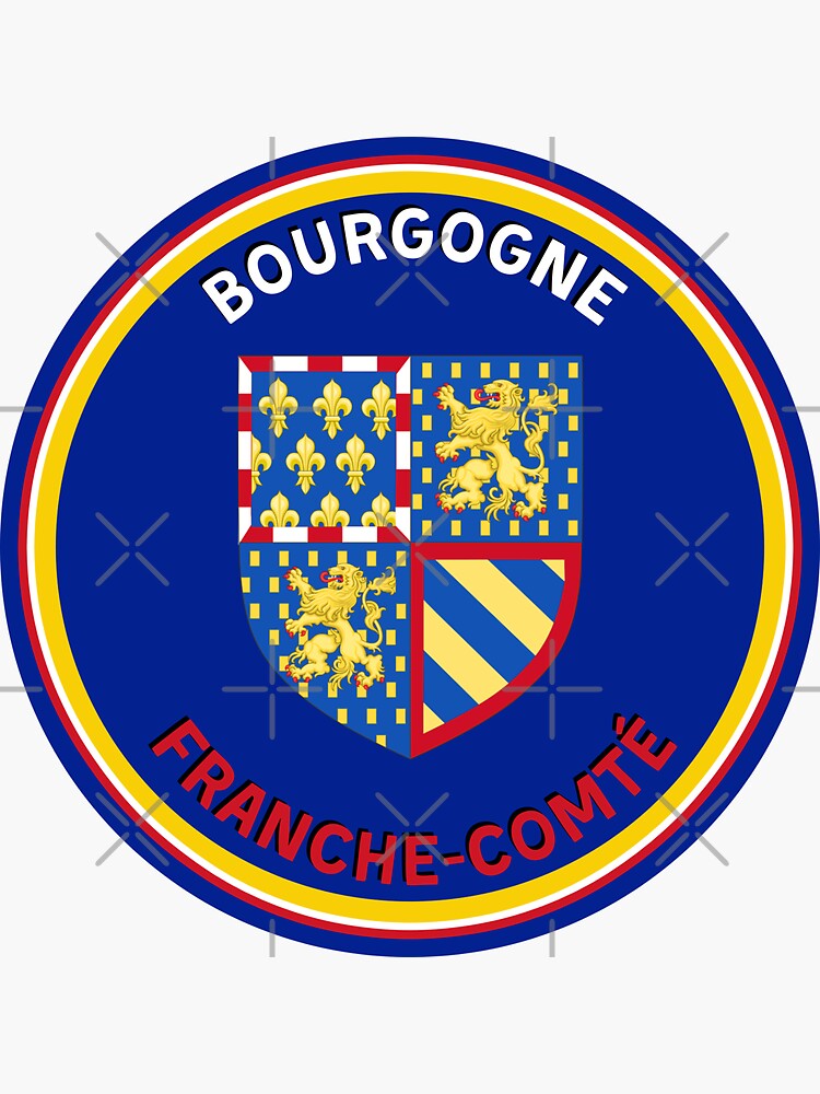 "French Region of Burgundy-Franche-Comté" Sticker for Sale by ...