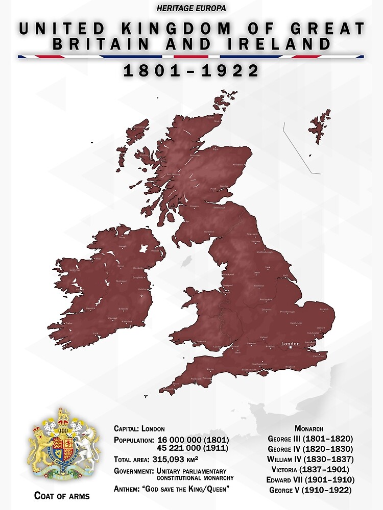 "Map of the United Kingdom of Great Britain and Ireland (1801-1922 ...
