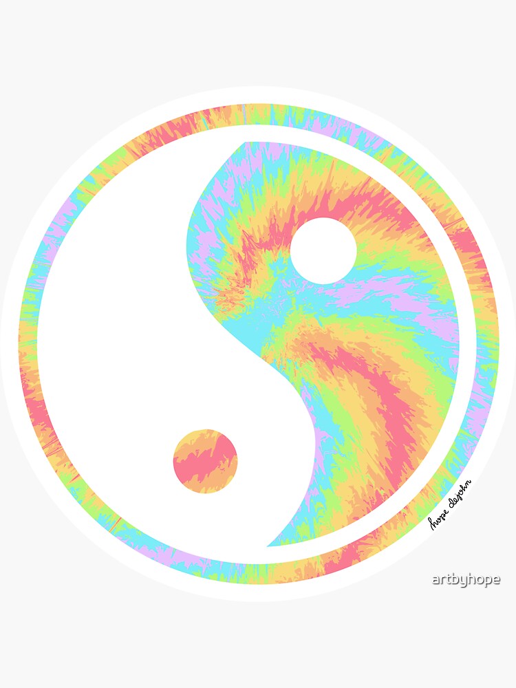 Trippy Yin Yang Sticker By Artbyhope Redbubble